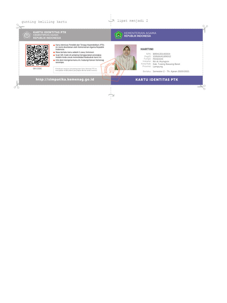 Hartini - Cetak Kartu PTK | PDF