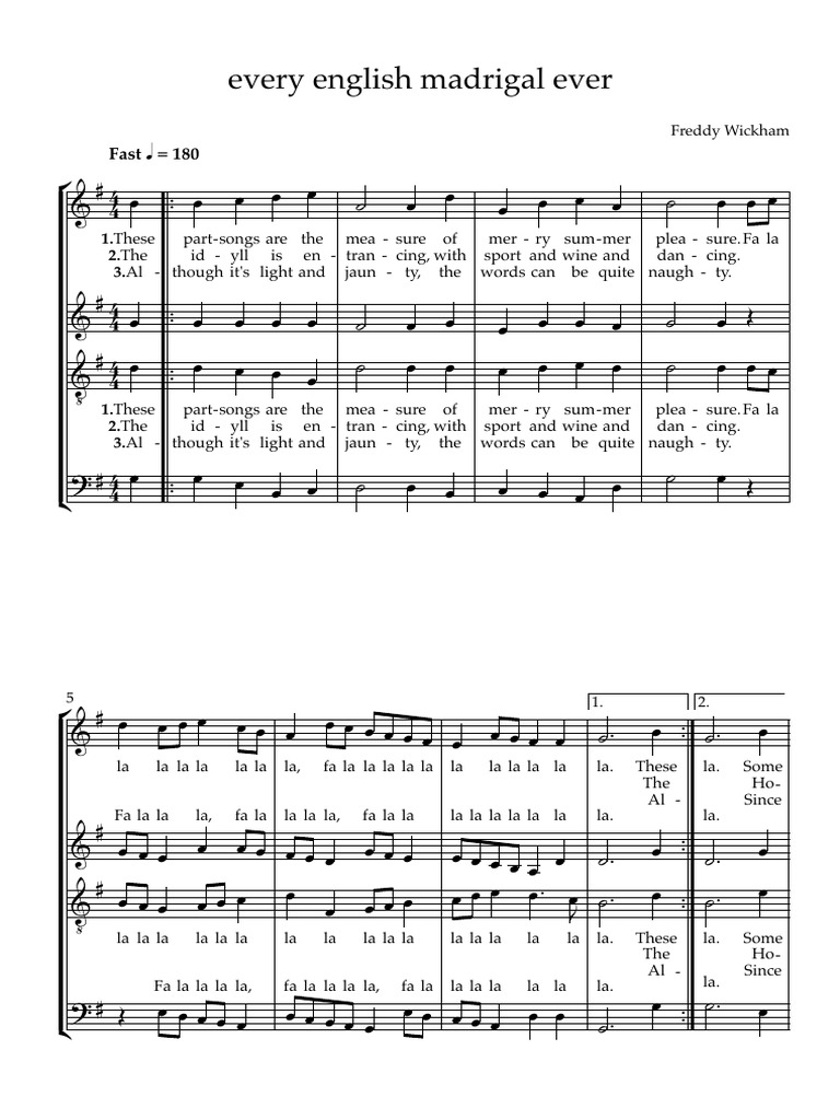 Every English Madrigal Ever | PDF