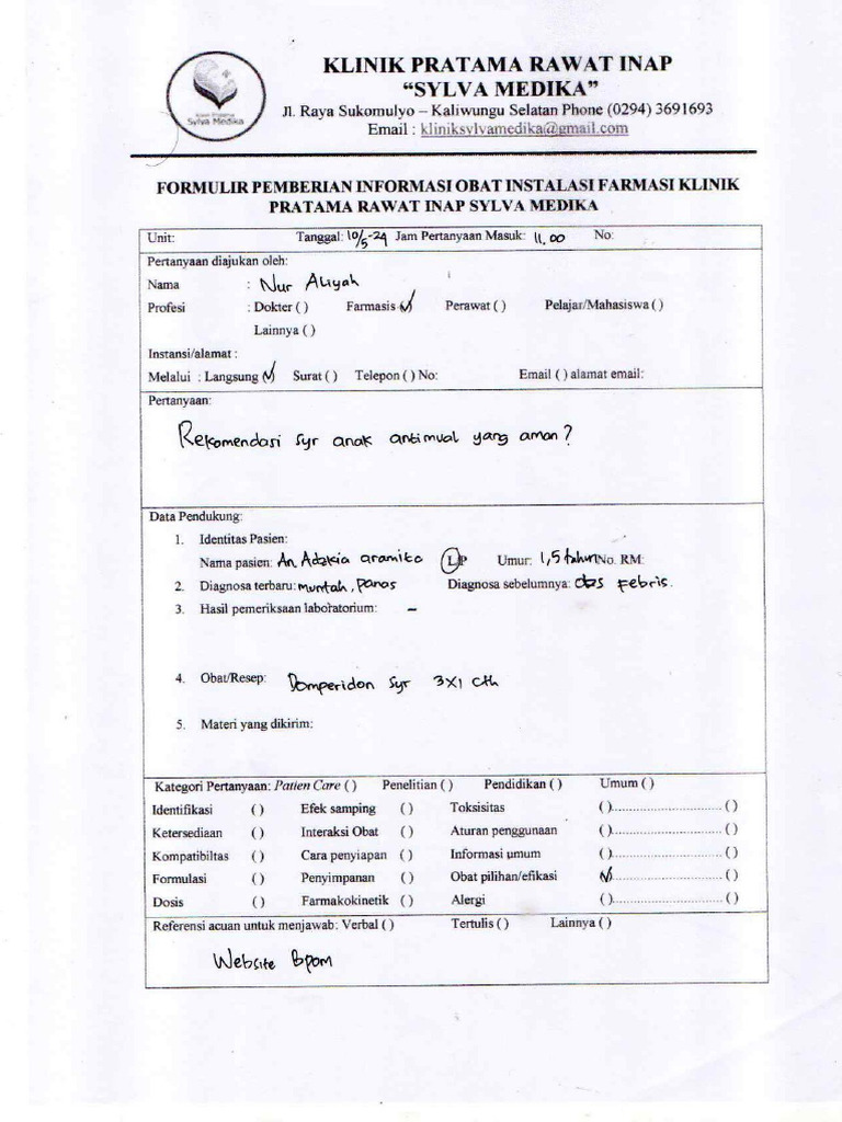Formulir Pemberian Obat20240513 16590648 98 Pdf