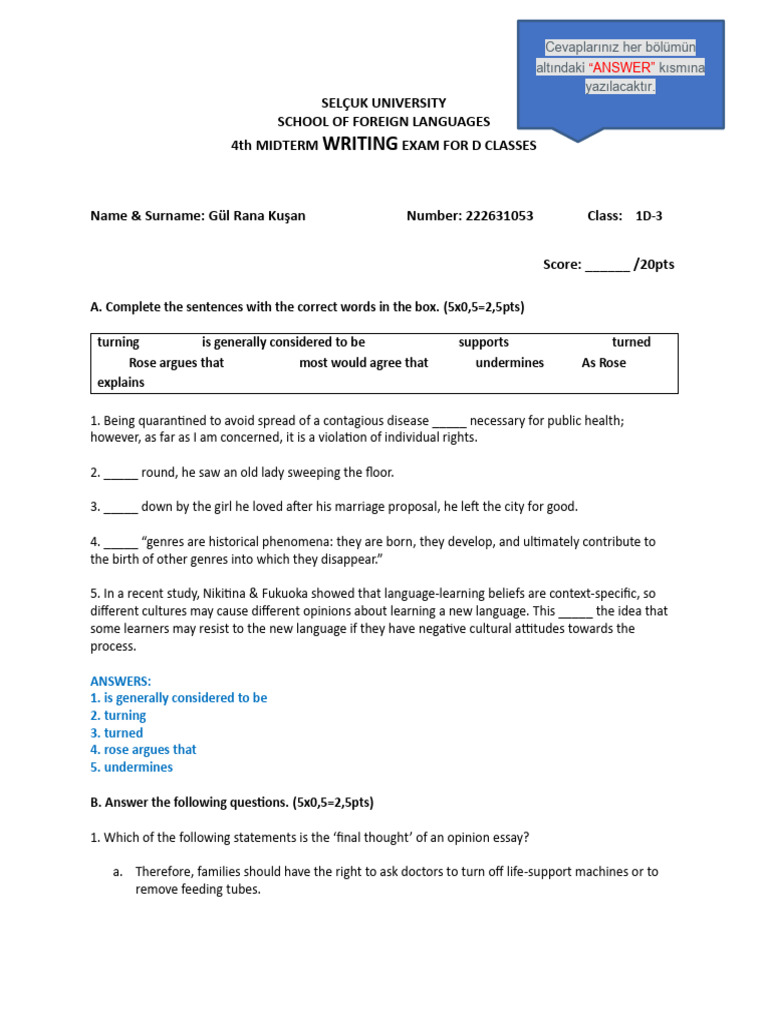 4th Mt Writing | Download Free PDF | Second Language | Language Acquisition