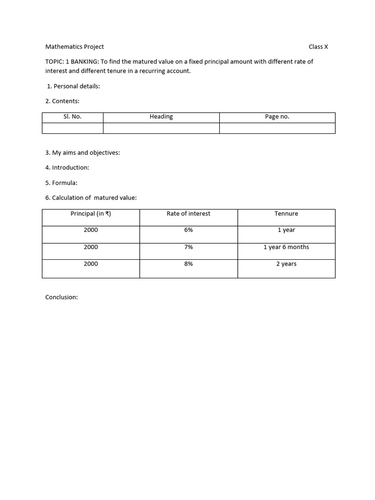 Banking and Statistics Project | PDF