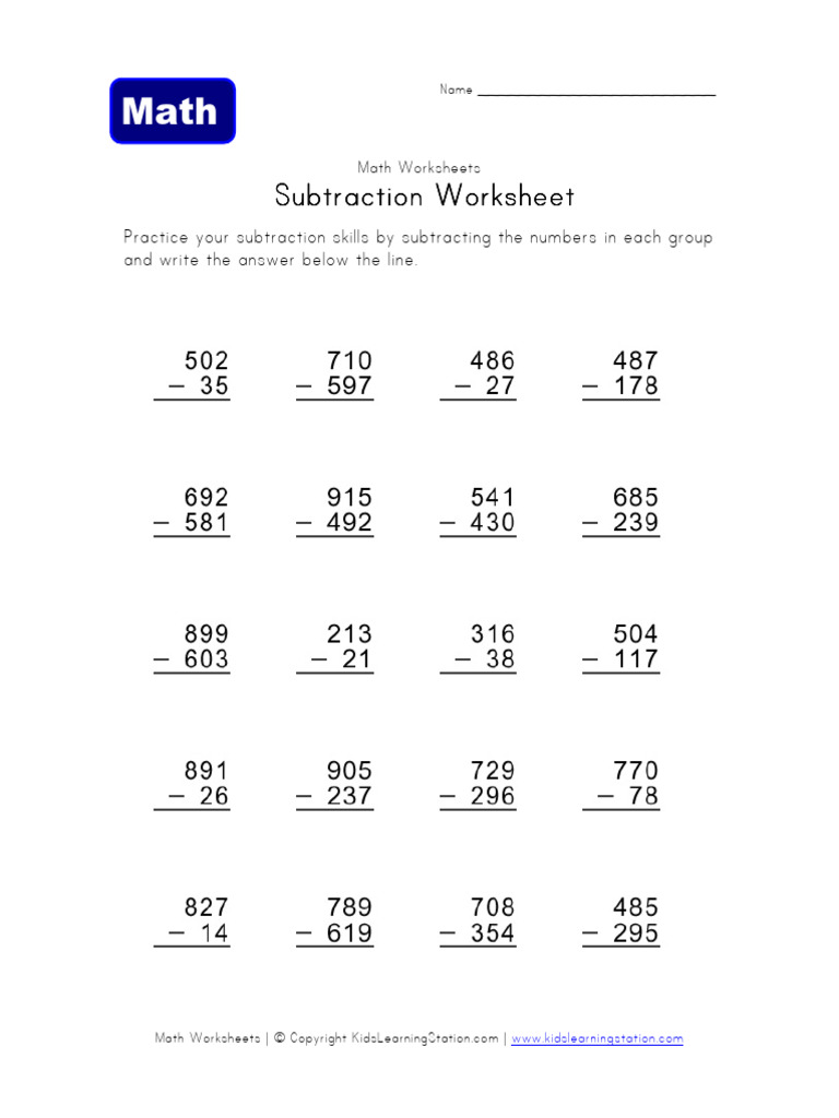 subtraction-worksheet-3 | PDF