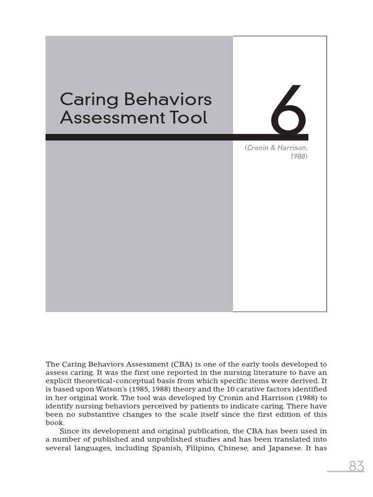 Caring Behavior Asessment Tools | PDF | Validity (Statistics) | Nursing