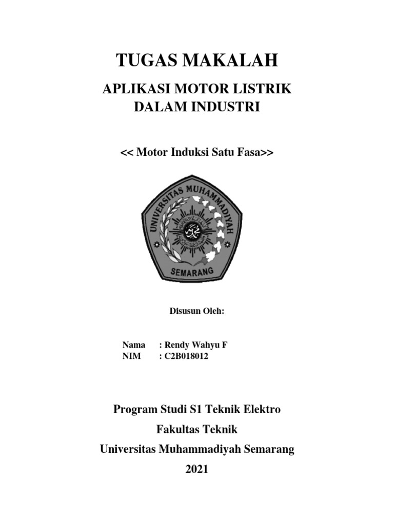 Makalah Motor Induksi 1 Fasa | PDF | Griya & Taman | Sains & Matematika