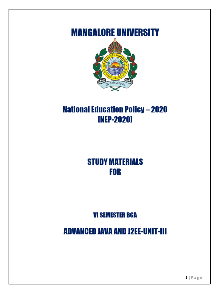 VI SEM BCA Advanced Java - UNIT 3 - RMI - STUDY MATERIAL | PDF | Distributed Computing ...