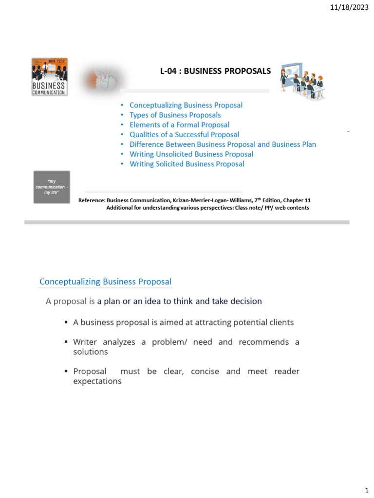 Jamal Sir-Class 4 - L-4 Preparing Business Proposal | PDF | Memorandum