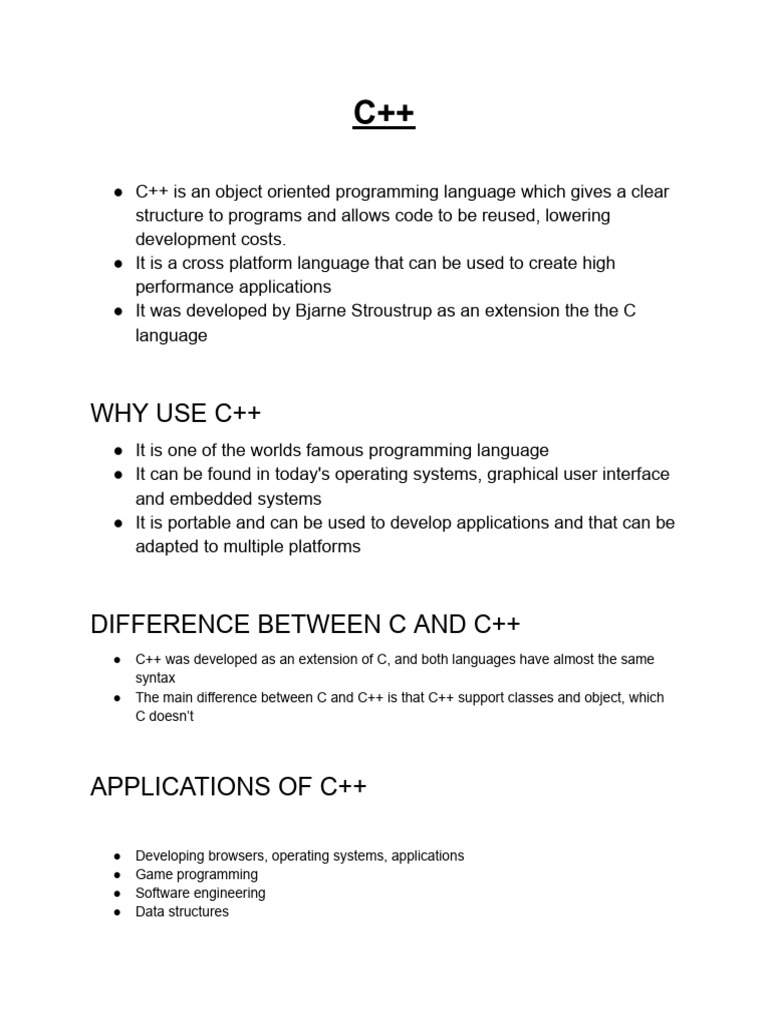 Why Use C++ | PDF | Control Flow | C++