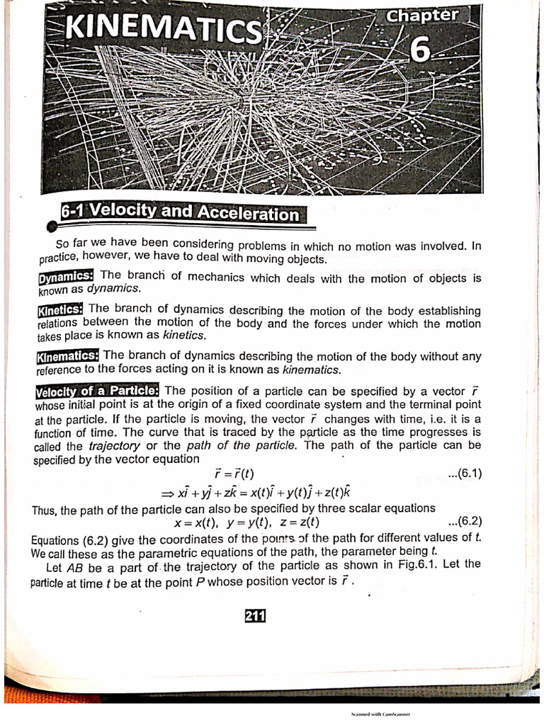 Chapter 6 (Kinematics) Lecture 1 To 5 | PDF