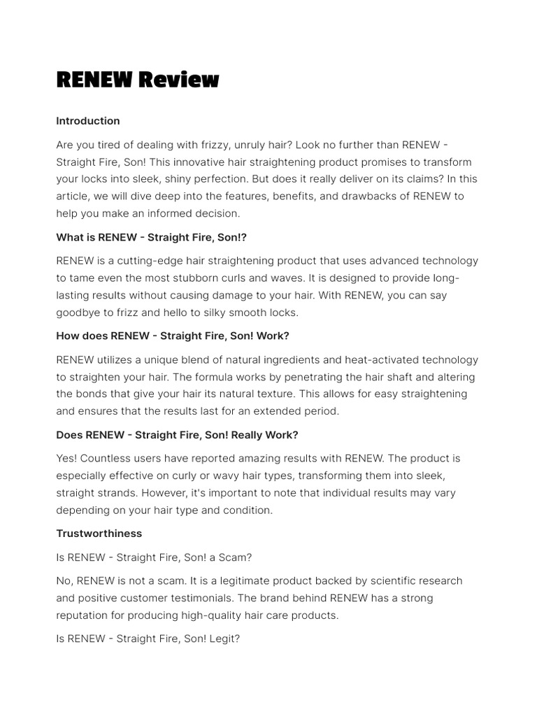 Renew Review | PDF