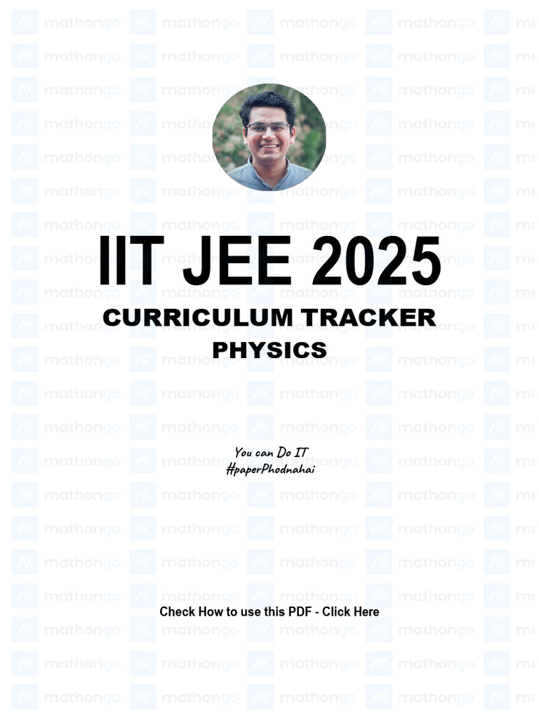 Curriculum Tracker 2025 (Physics) - MathonGo | PDF | Physics | Electromagnetic Induction