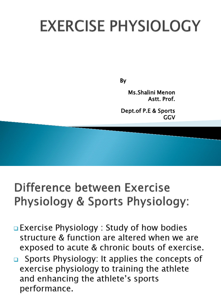 Shalini Menon - EXERCISE PHYSIOLOGY | PDF | Muscle Contraction | Actin