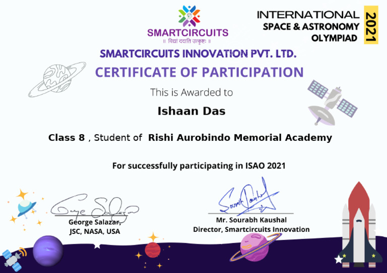 Olympiad Certificate | PDF | Science & Mathematics