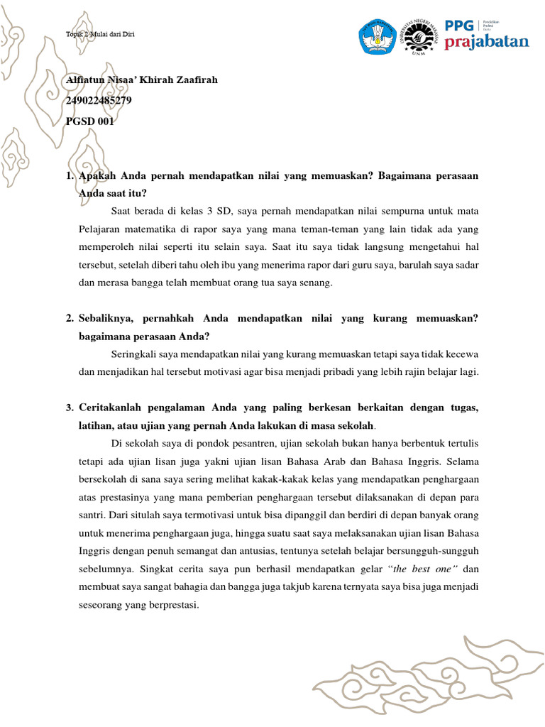 Prinsip Pengajaran - T2 Mulai Dari Diri - Alfiatun Nisaa' | PDF | Karier & Perkembangan ...