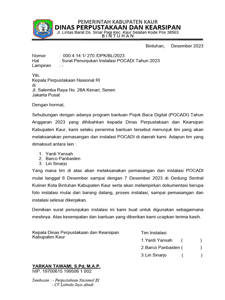 Penunjukan Instalasi POCADI 2023 | PDF | Agama & Spiritualitas