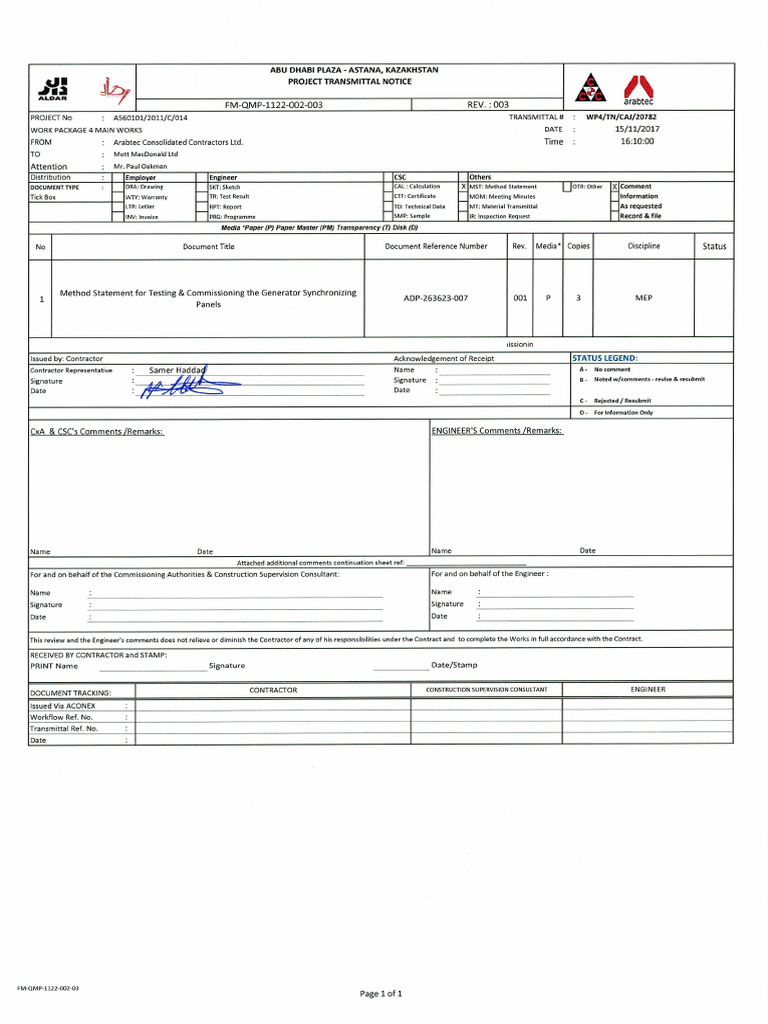 Generator Synchronizing Panels T&C Method | PDF | Personal Protective ...