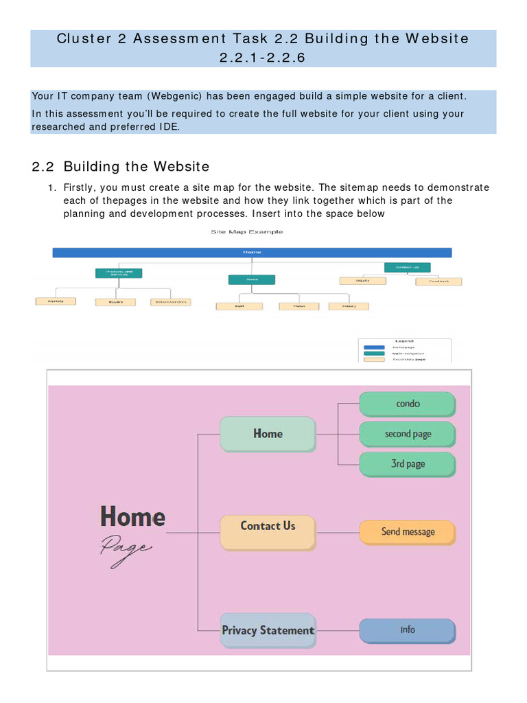 Cluster 2 Assessment Task 2.2 Building The Website 2.2.1-2.2.6 V 1.0 ...