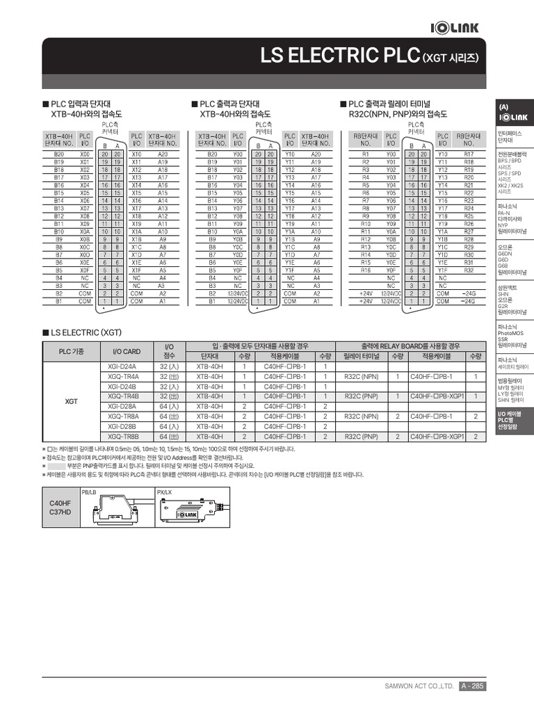 2023 - LS ELECTRIC - PLC-IO-Cable | PDF