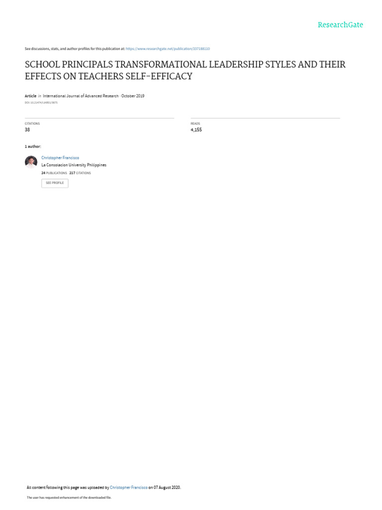 Leadership Style in Terms of Idealized Influence | PDF | Leadership ...