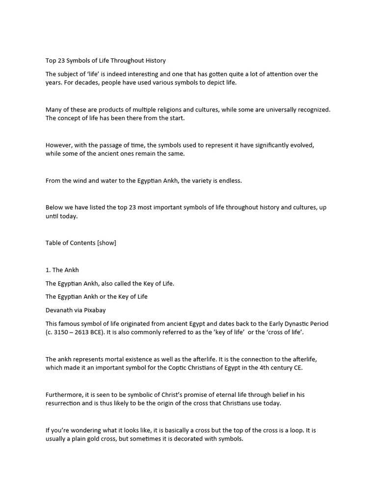 Symbols of Life Throughout The World | PDF