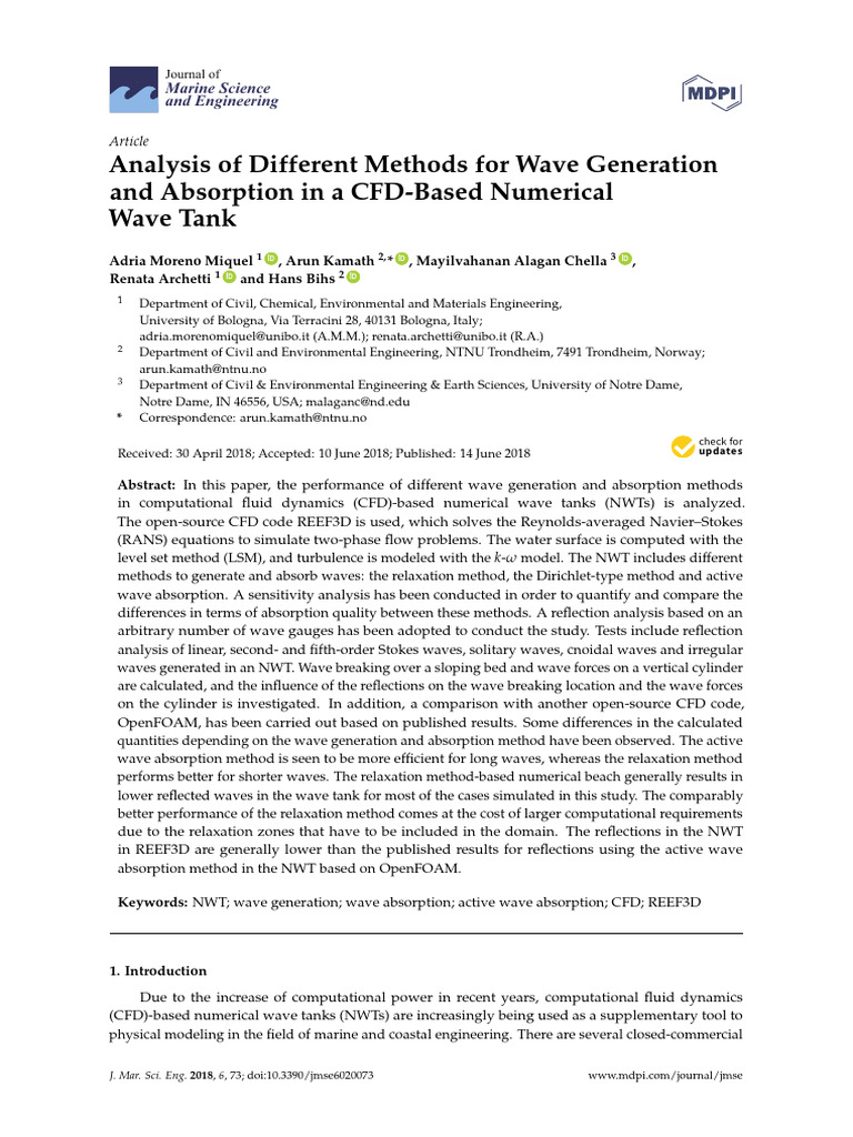 jmse-06-00073 | PDF | Computational Fluid Dynamics | Waves