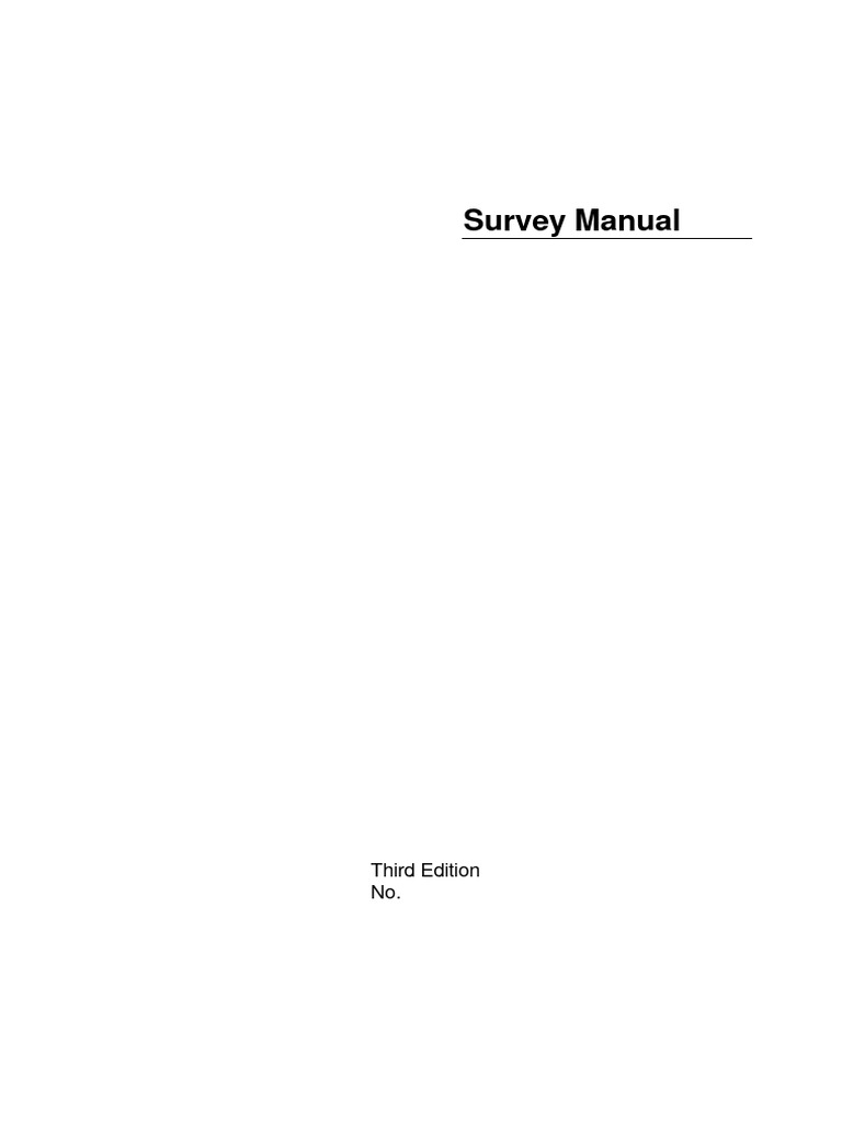 Survey Manual | PDF | Surveying | Sewerage