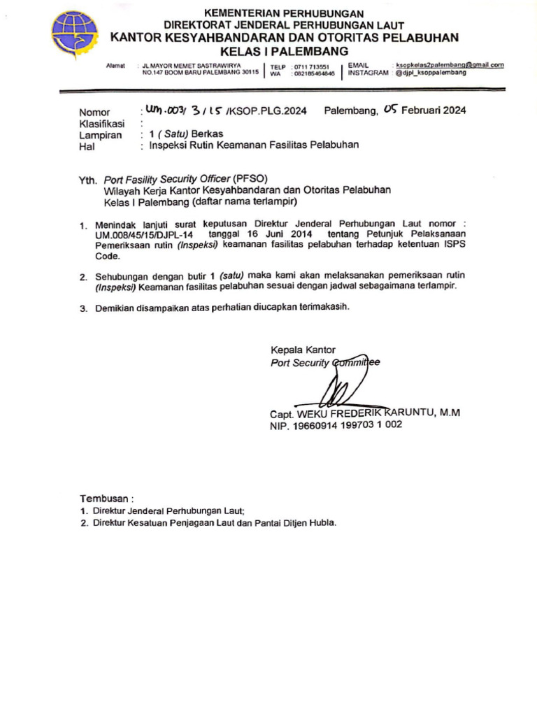 Inspeksi Rutin Keamanan Fasilitas Pelabu | PDF