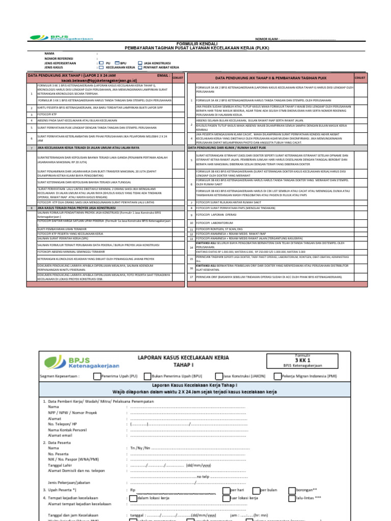 Syarat JKK Dan Formulir Tahun 2022 Medan Kota | PDF