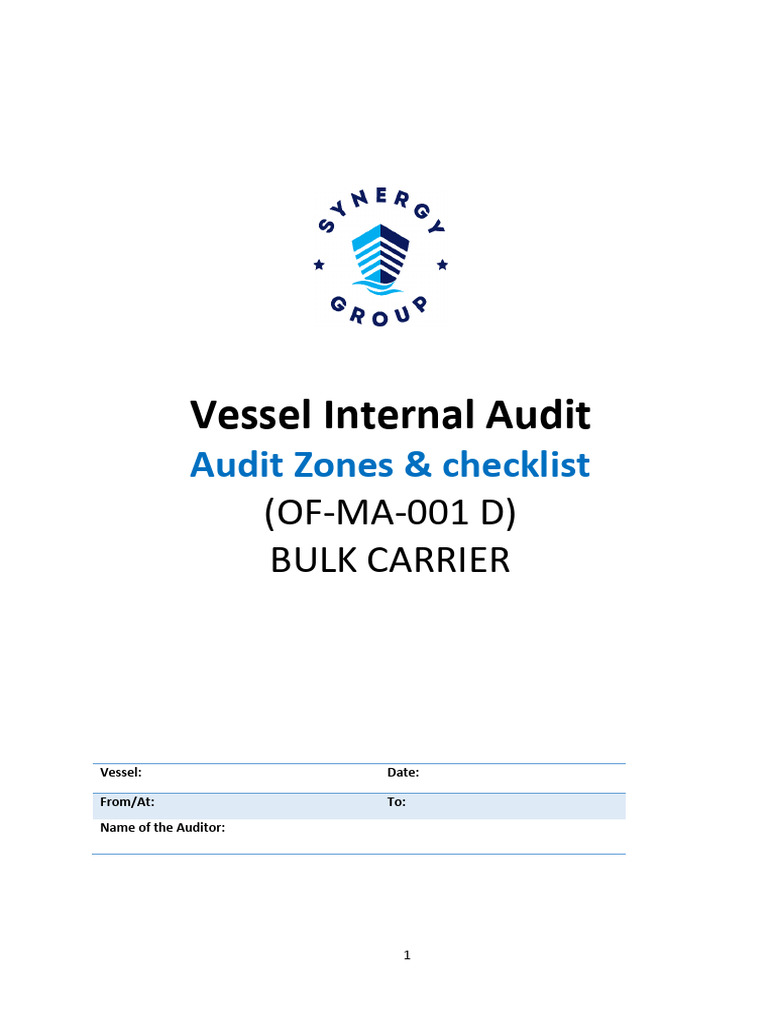 Bulk Carrier Audit Checklist | PDF | Cargo | Shipping
