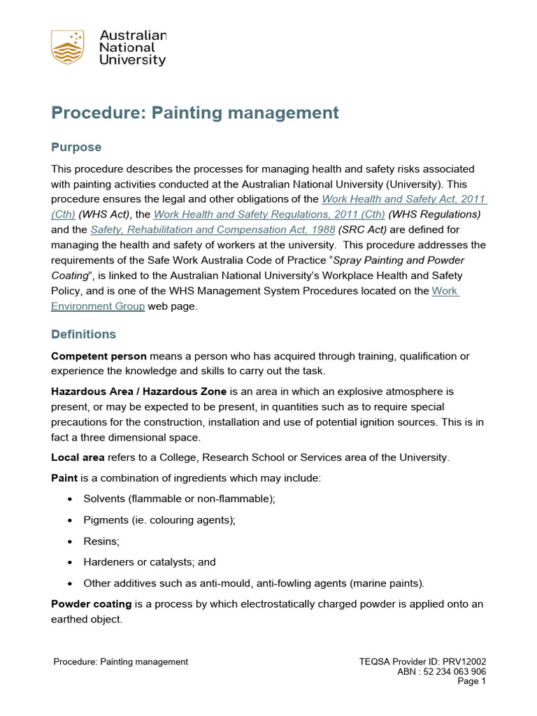 SOP Painting Management | Download Free PDF | Personal Protective ...