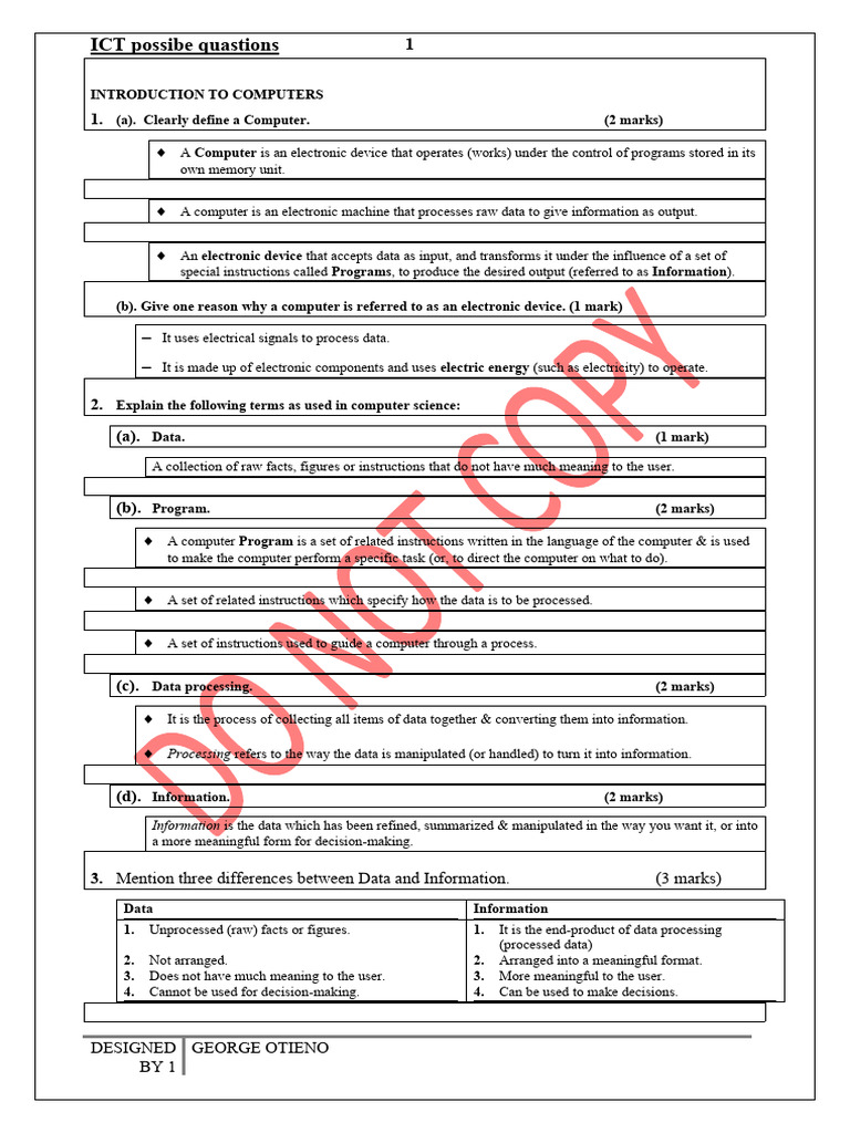 Revision Computer Notes | PDF | Hard Disk Drive | Microcomputers