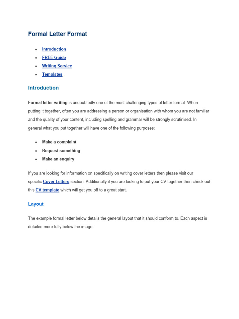 Formal Letter Format | PDF | Paragraph | Page Layout