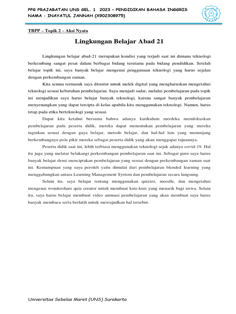 TBPP - Topik 2 - Aksi Nyata | PDF