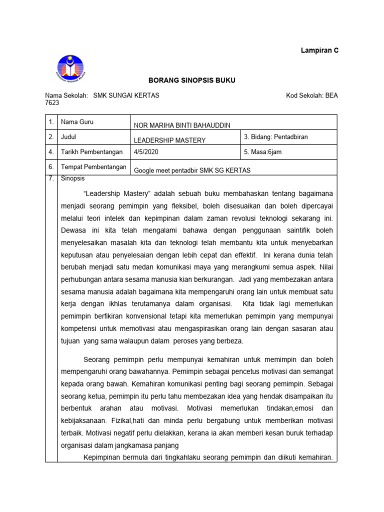 Sinopsis Buku Leadership Mastery | PDF