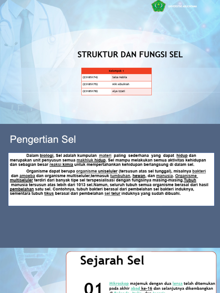 Kel.1 Struktur Dan Fungsi Sel | PDF