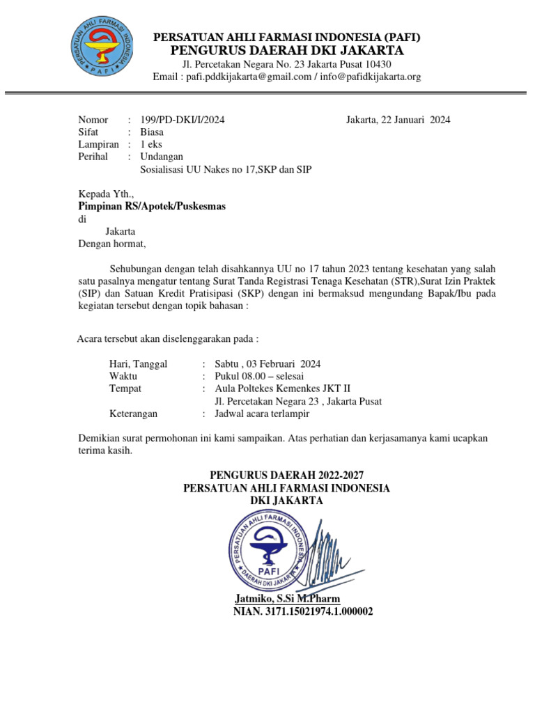 STRTTK PD DKI Undangan | PDF