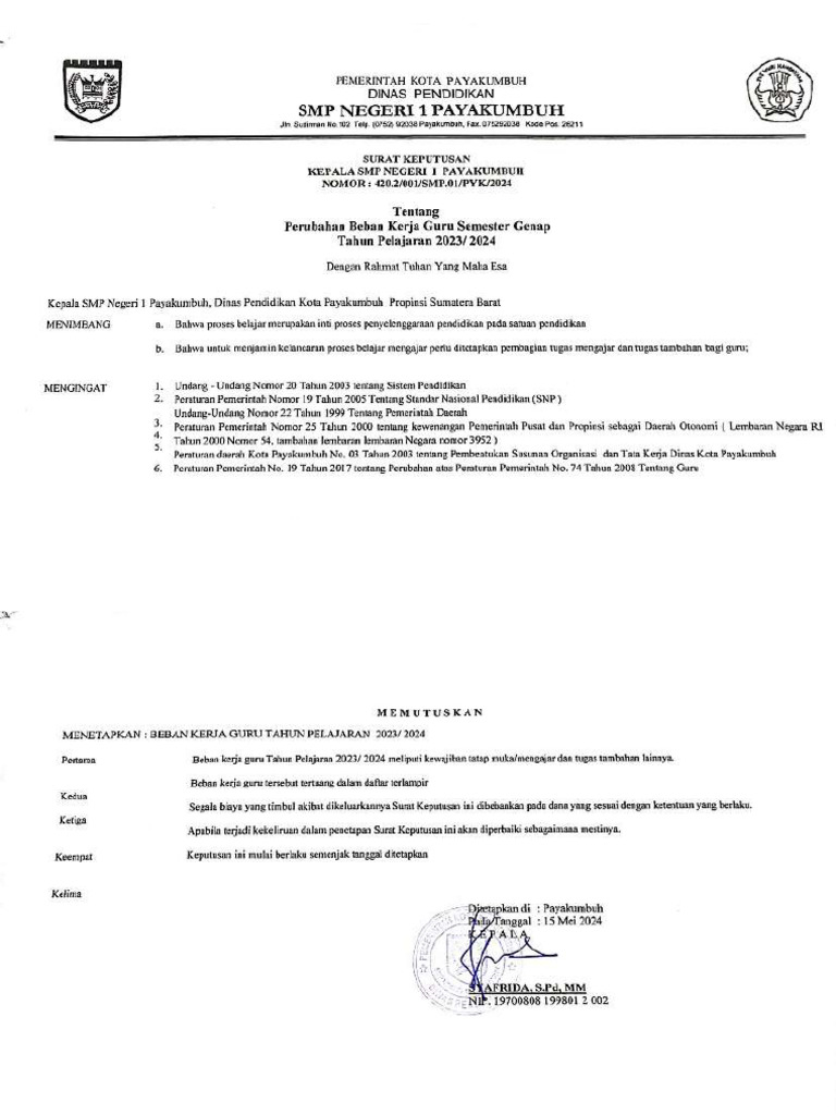 SK Penugasan Rahma (Perbaikan) | PDF