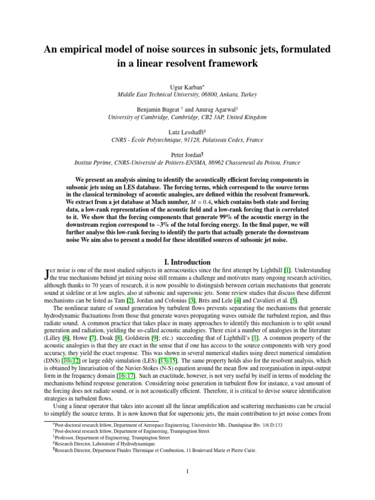 An Empirical Model Of Noise Sources In Subsonic Jets Formulated In A Linear Resolvent Framework