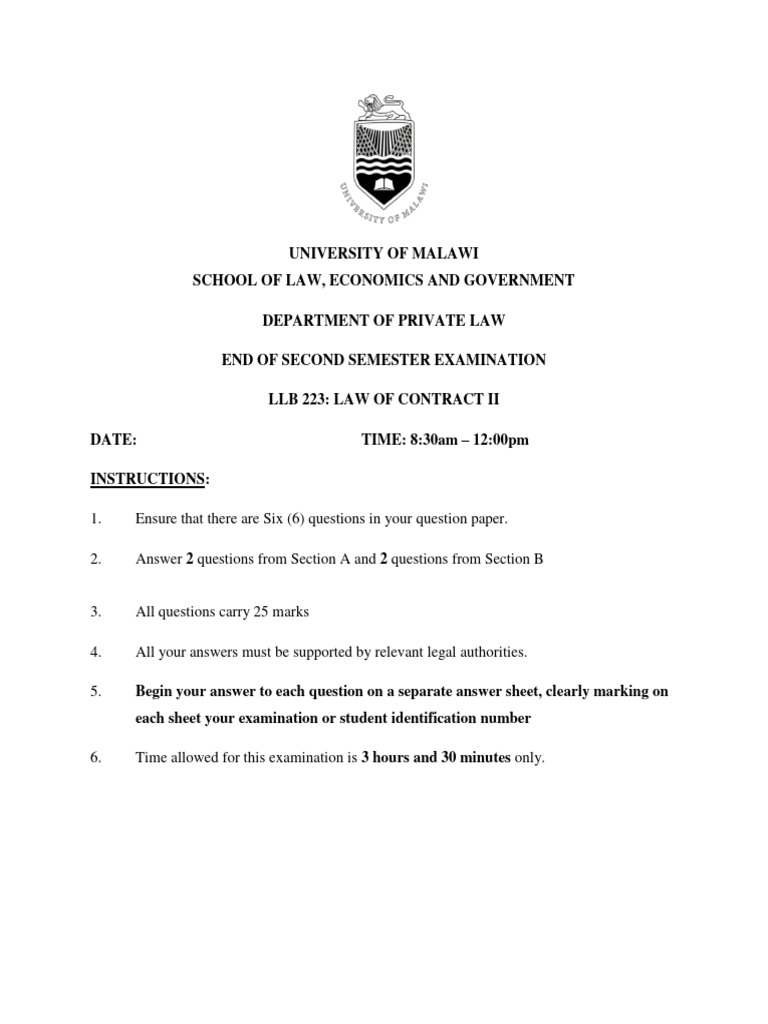 End of Sem Contract Final | PDF | Common Law | Private Law