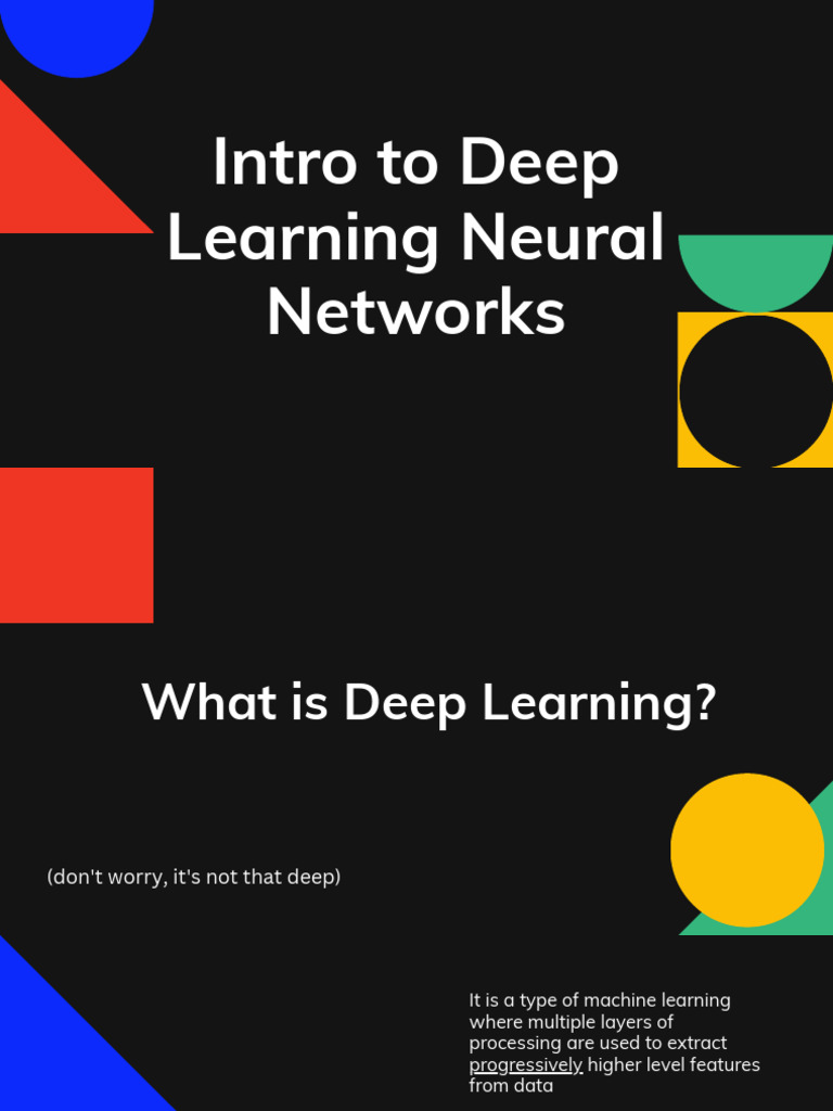 Intro To DL | PDF | Artificial Neural Network | Machine Learning Intro To DL | PDF | Artificial Neural Network | Machine Learning