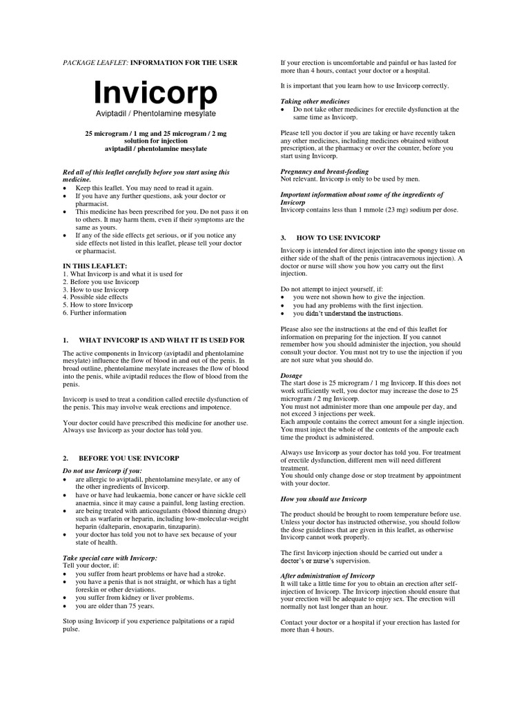 Patient - Information - Leaflet 3147 Invicorp Ukpdf 1510756509 | PDF ...