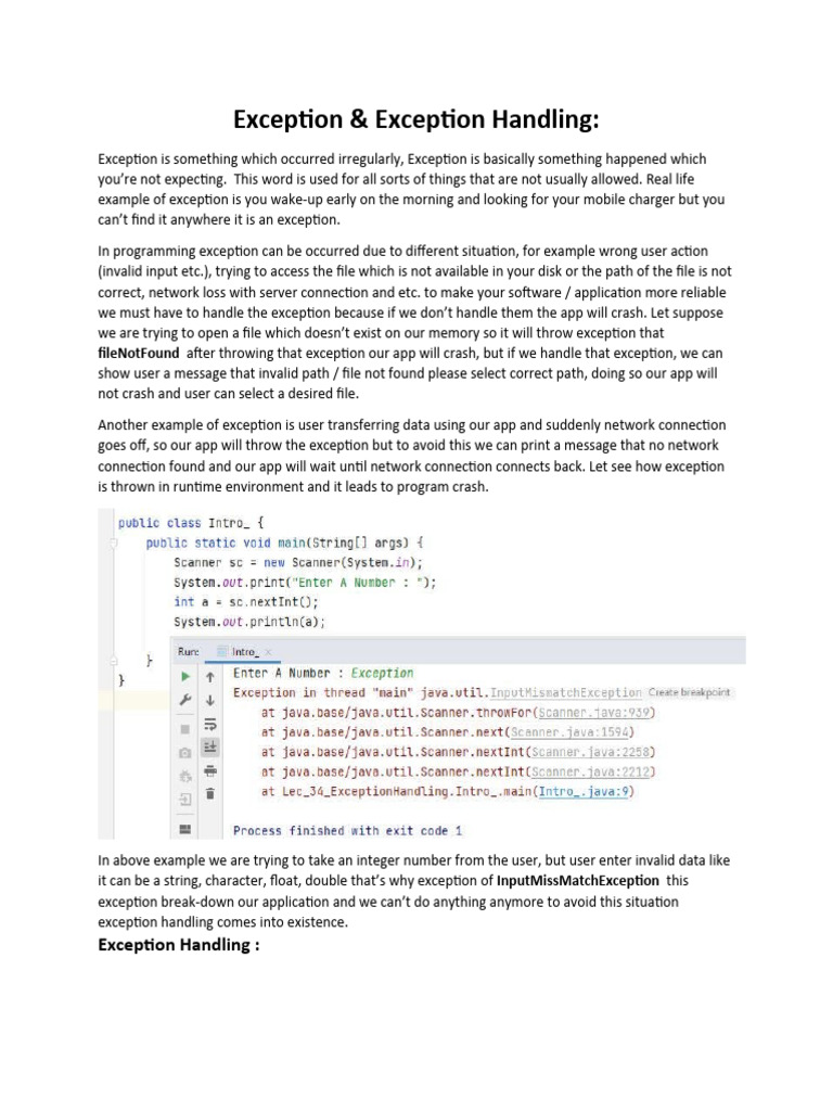 Exception Handling | PDF | Application Software | Computer File