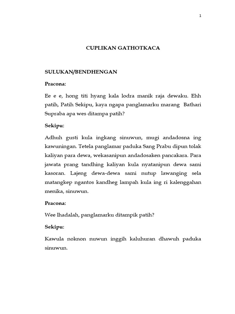 Cuplikan Gathotkaca | PDF