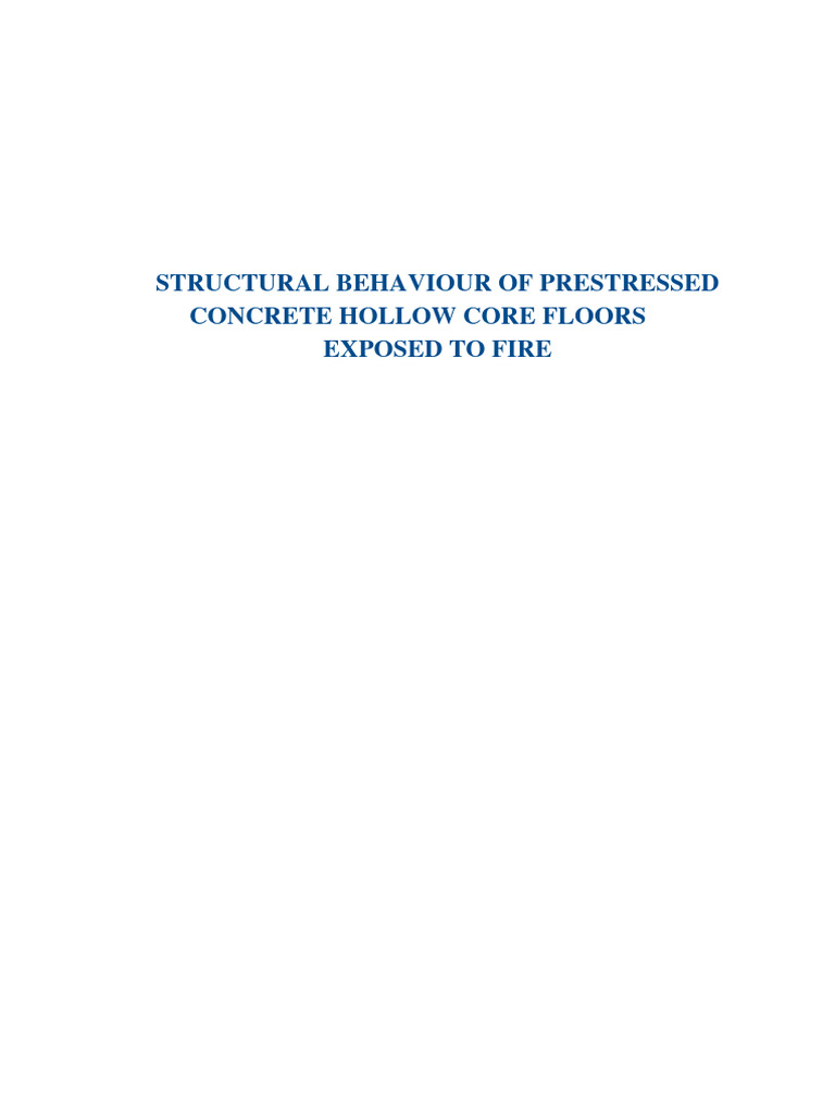 Structural Behaviour of Hollowcore Slabs Exposed To Fire | PDF | Concrete | Structural Engineering