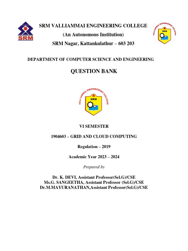 GRID AND CLOUD COMPUTING 2023-24 QB After Verification | PDF | Cloud Computing | Multi Core ...