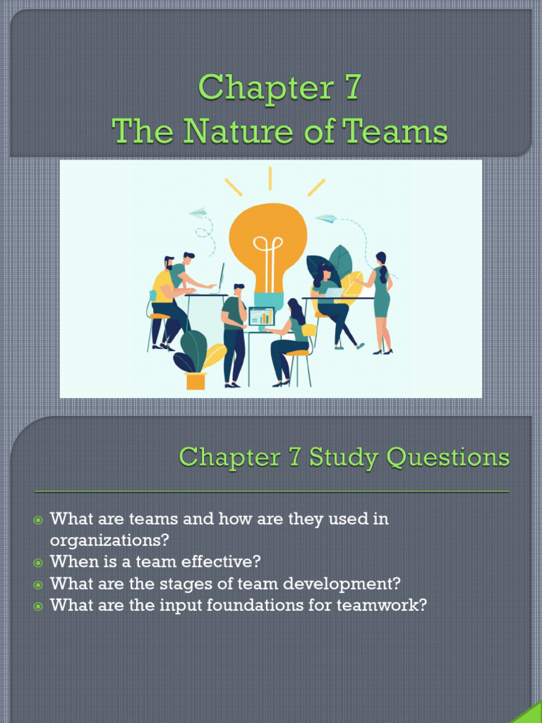 CH 07 CH 08 The Nature of Teams, Teamwork and Team Performance | PDF ...