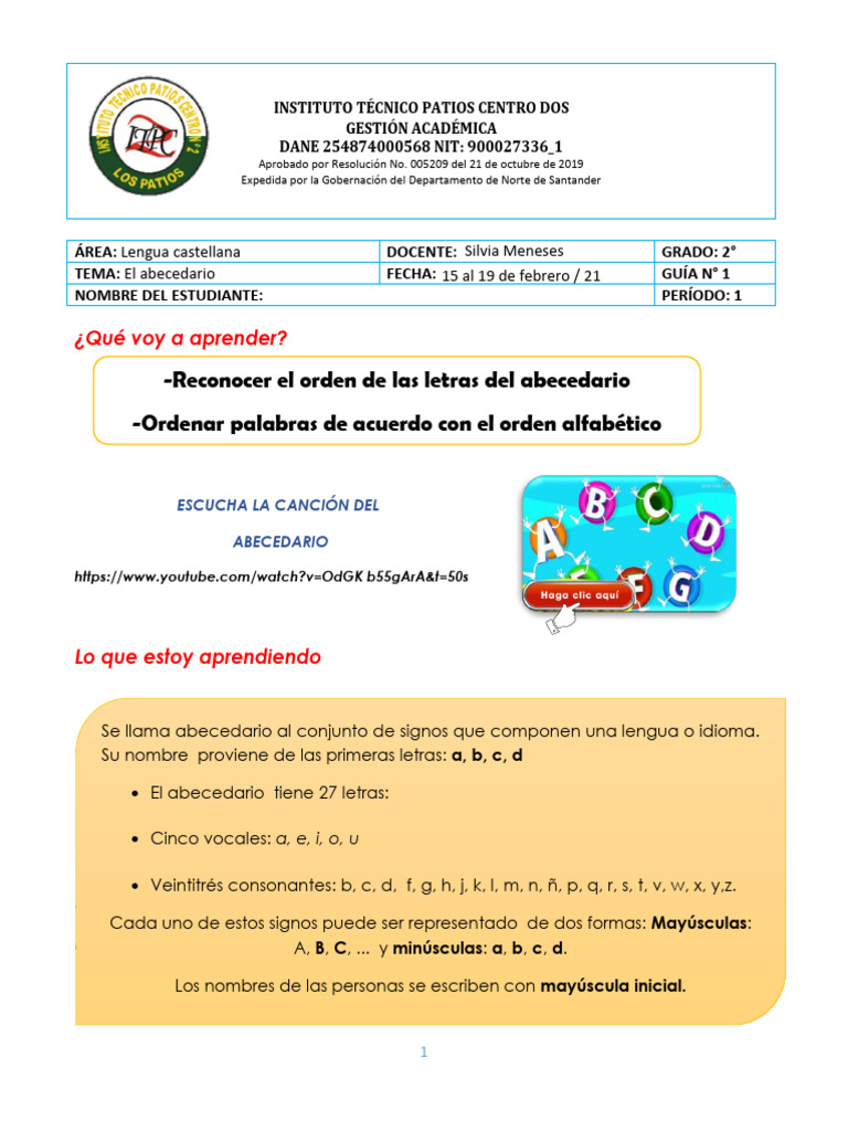 Reconocer El Orden de Las Letras Del Abecedario - Ordenar Palabras de ...