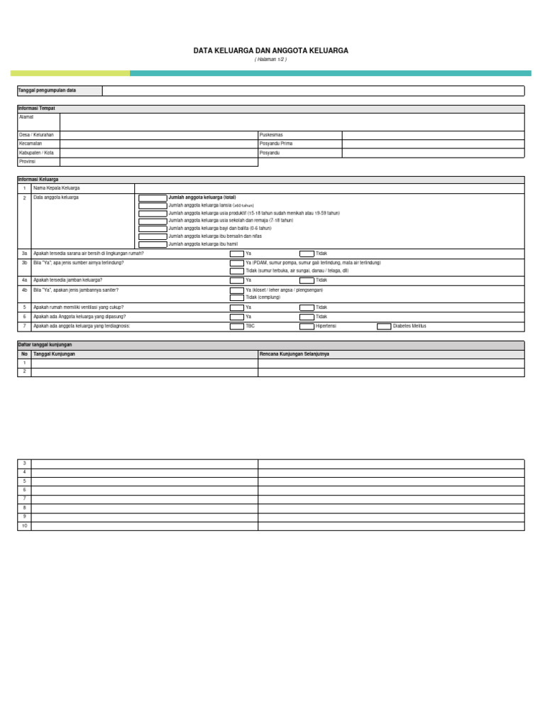 Data Keluarga Dan Anggota Keluarga | PDF