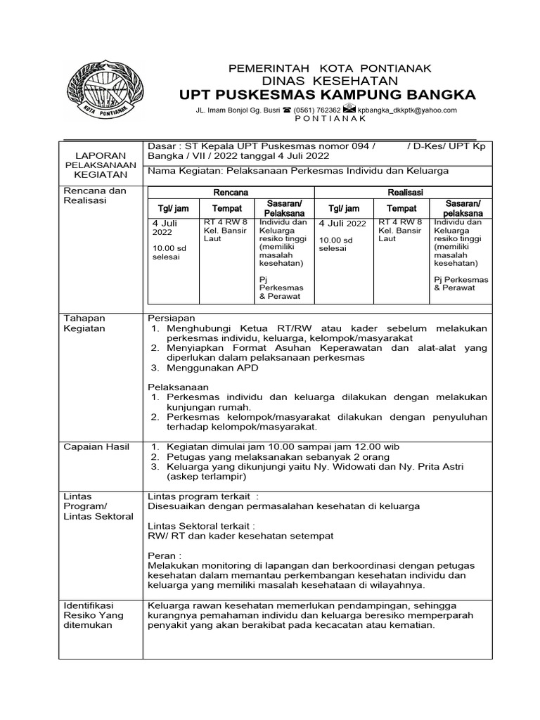 Perkesmas LHK Juli 2022 | PDF | Pengembangan Diri | Kesehatan Holistik