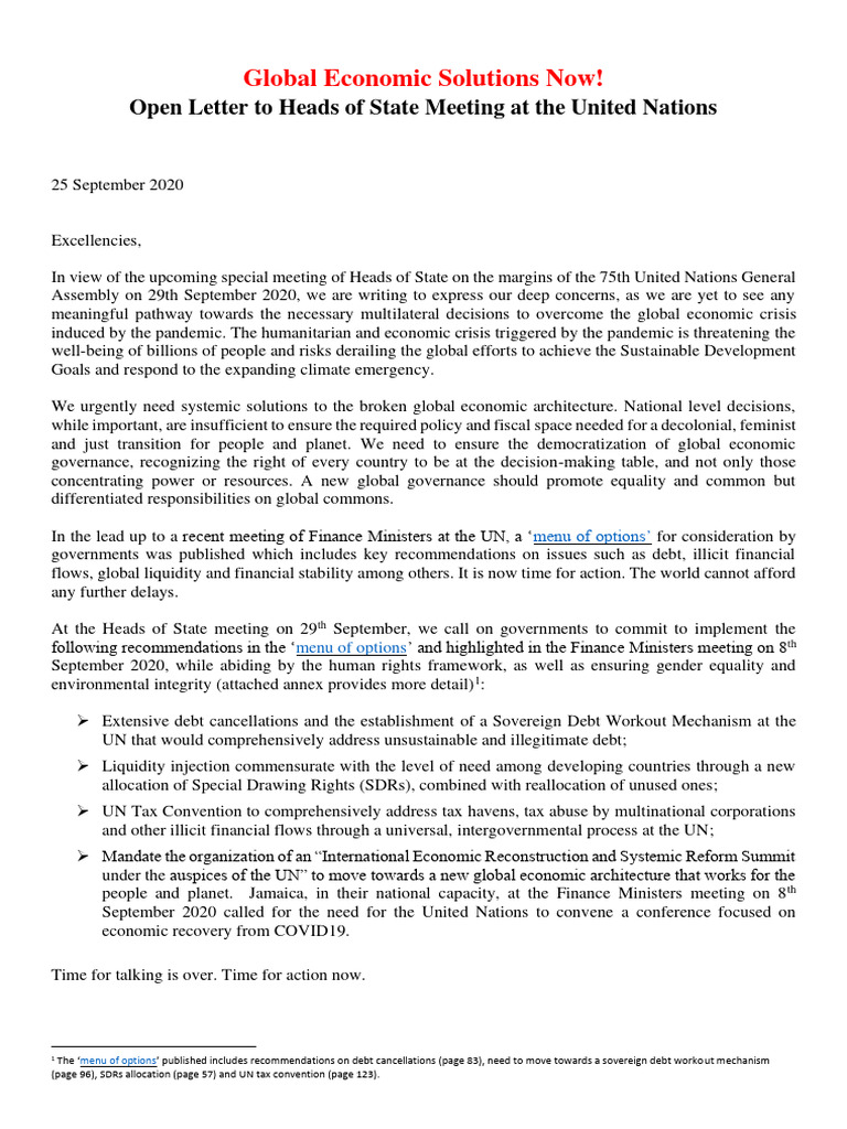 Global Economic Solutions Now With Signatures Eng 2 | PDF | Official ...