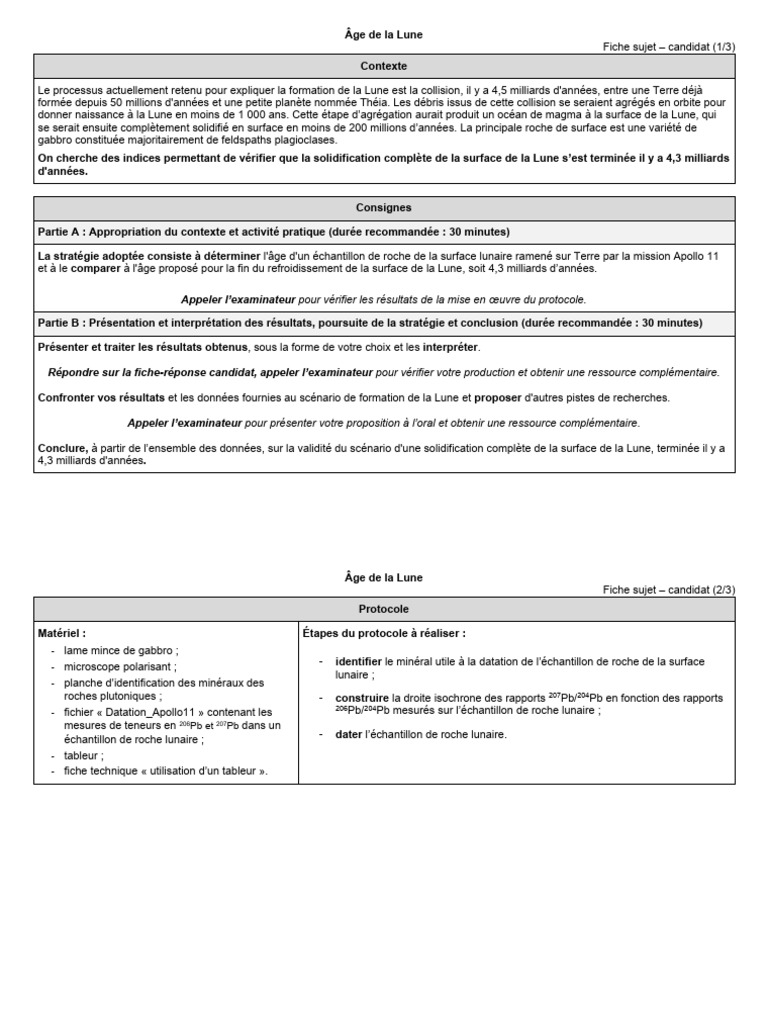 Datation de la Roche Lunaire Apollo 11 | PDF | Lune | Sciences physiques